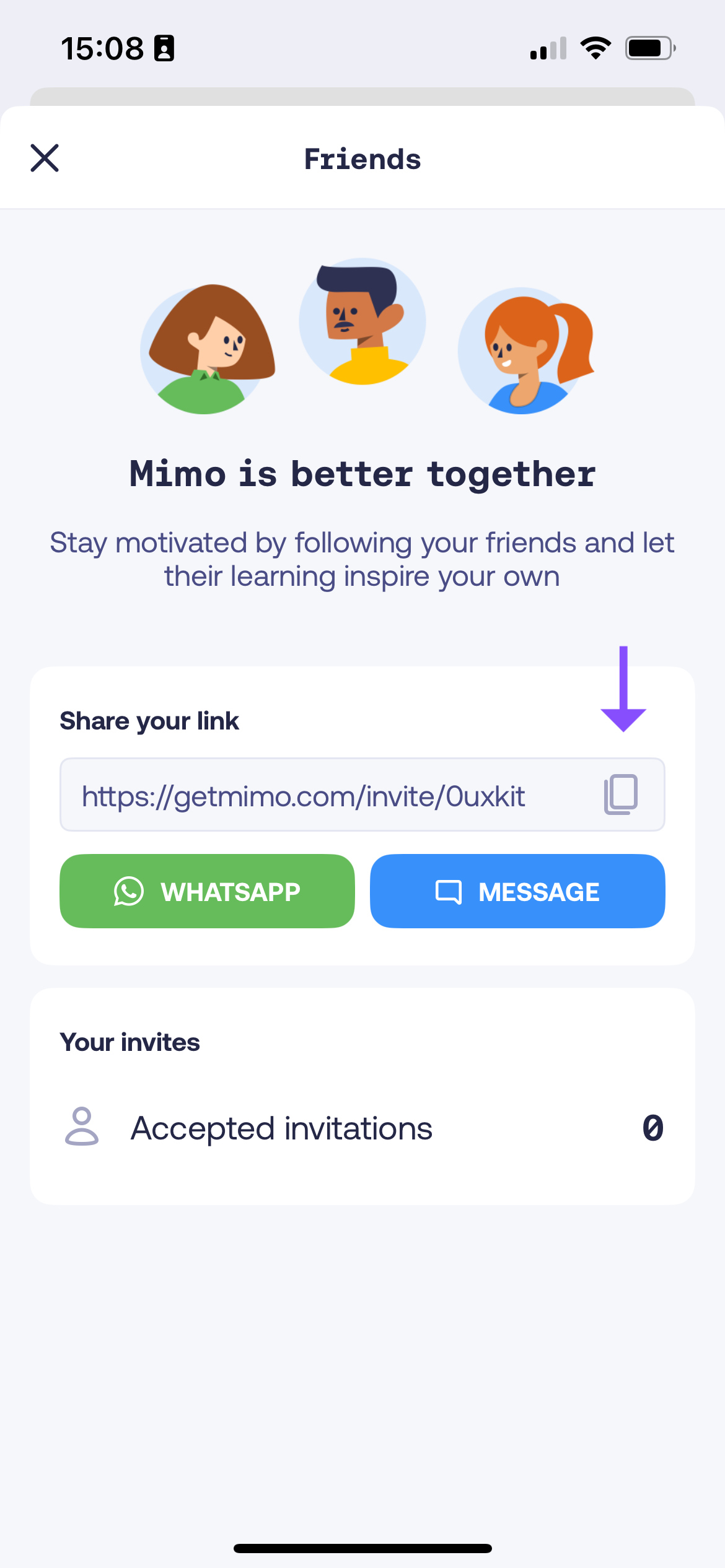 I want to invite my friends to join me on Mimo. How can I do that? – Mimo